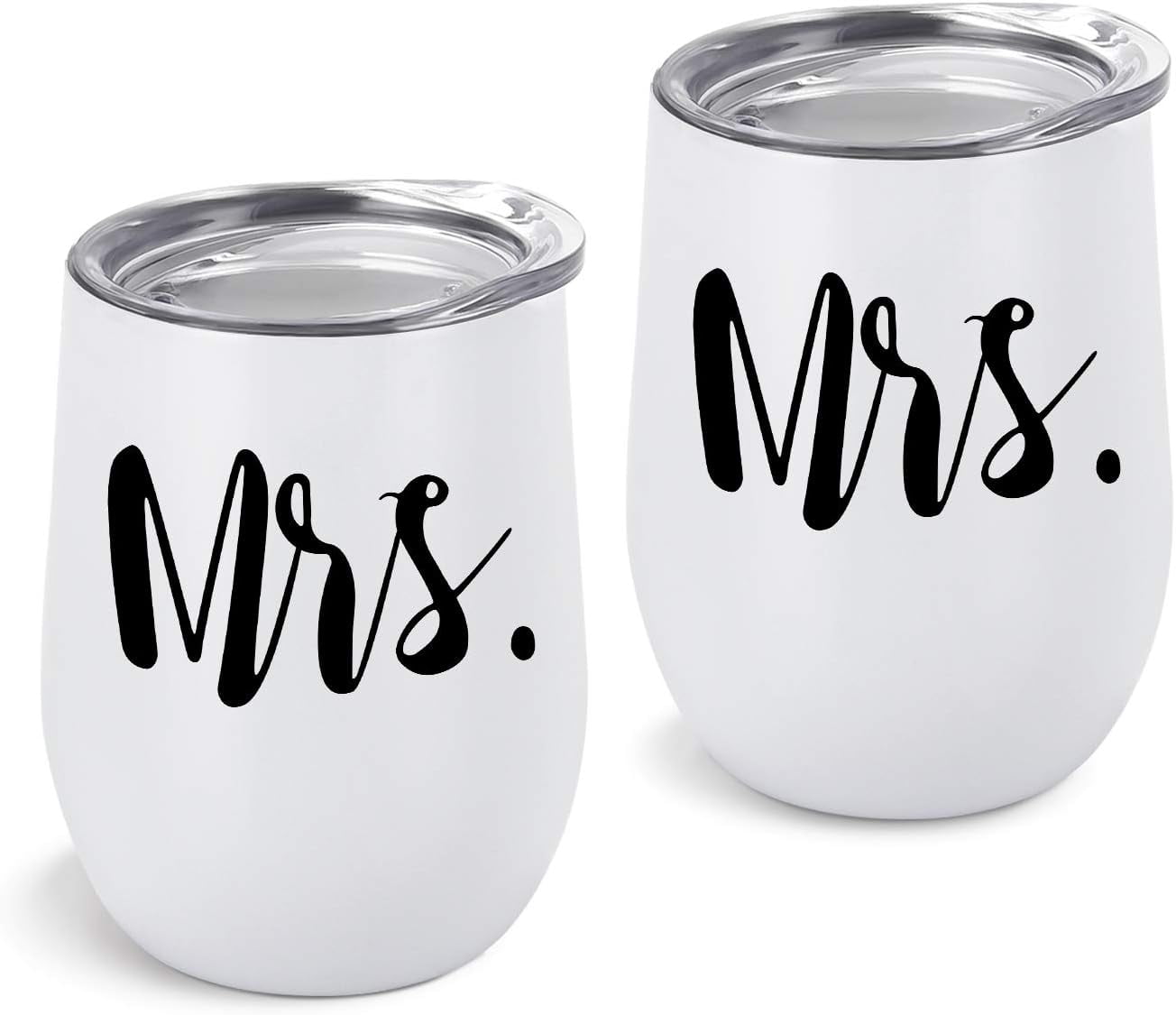2 Pack Mrs and Mrs Wine Tumbler Set, Lesbian Couple Idea for Girlfriend ...