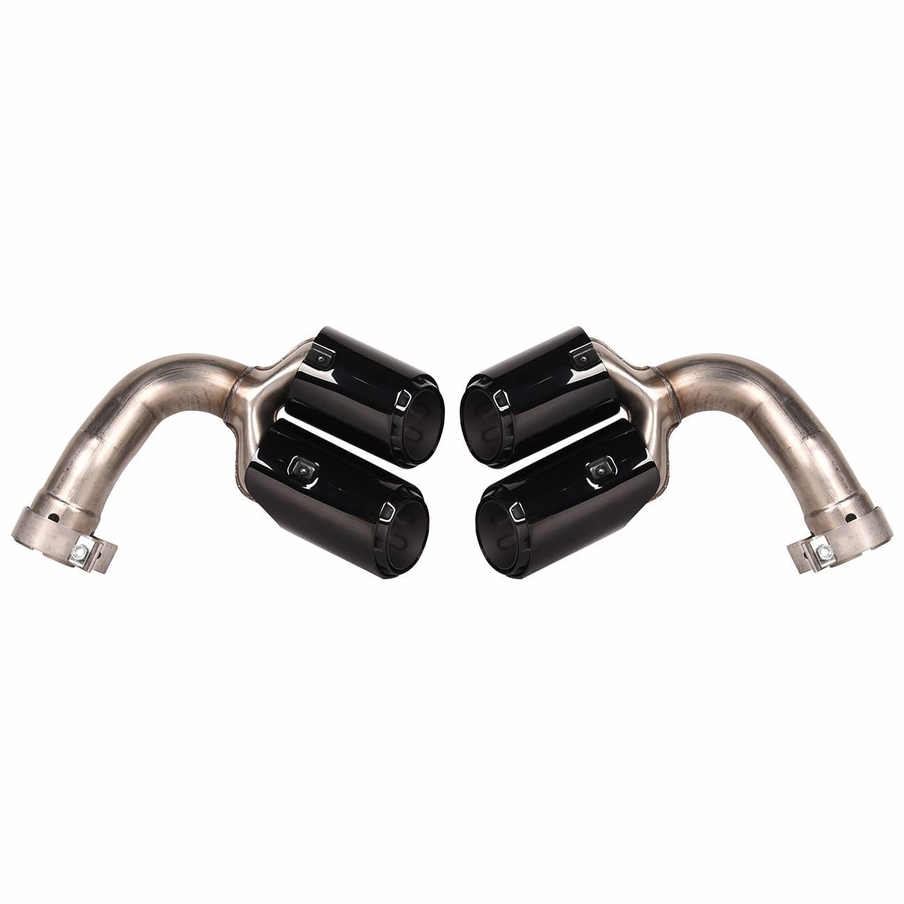 2-Pack Muffler Tail Exhaust Pipe, Glossy Black Stainless Steel-2PCS ...