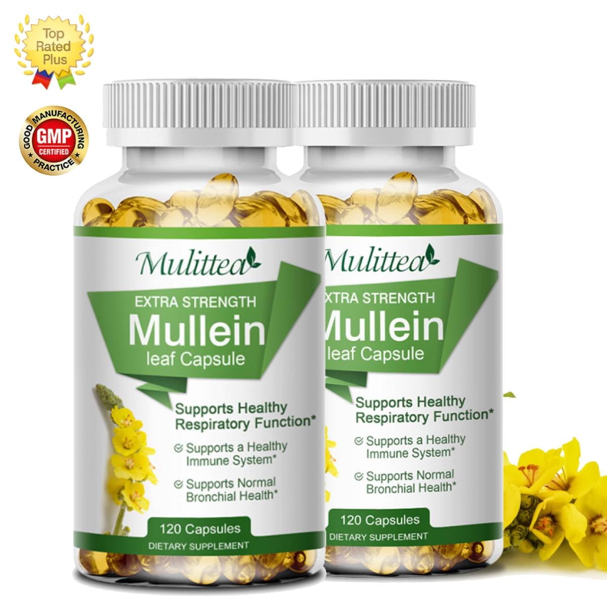 Mulittea Mullein Leaf Capsules, Lung Support Supplement, 240 Capsules - Walmart.com