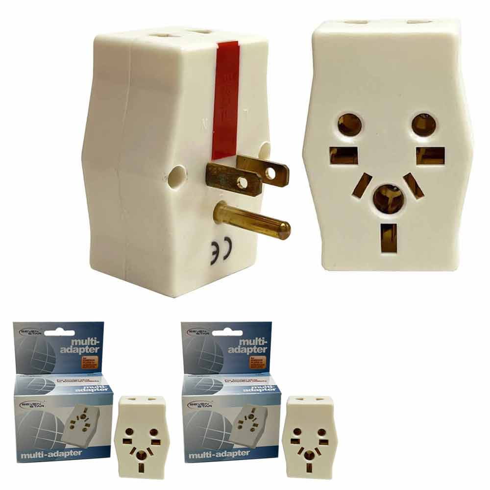 2 Pack Multi Adapter Travel Plug Outlet Extender Europe to USA Adaptor ...