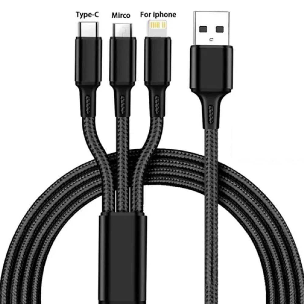 2-Pack Multi Charging Cable 4Ft, 3 In 1 Nylon Braided Universal Usb ...