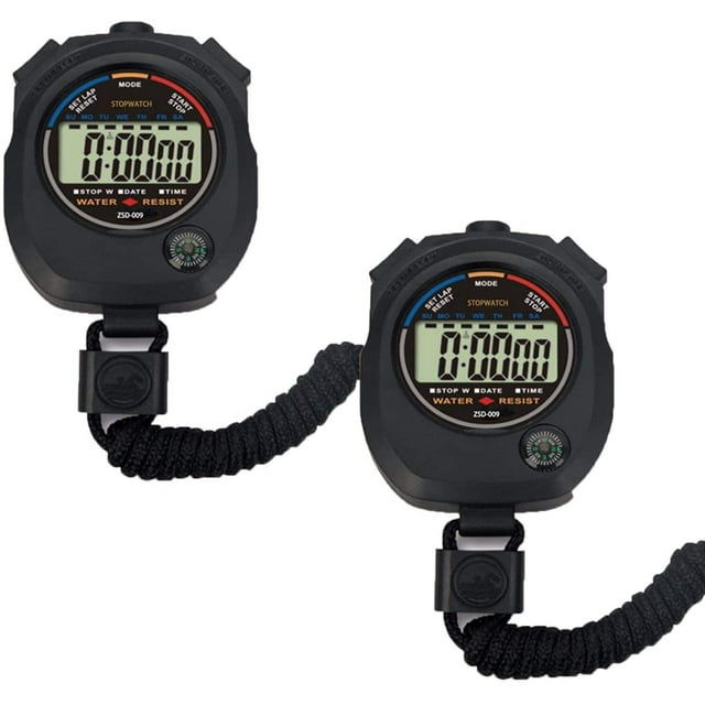 2 Pack Multi-Function Electronic Digital Sport Stopwatch Timer ...