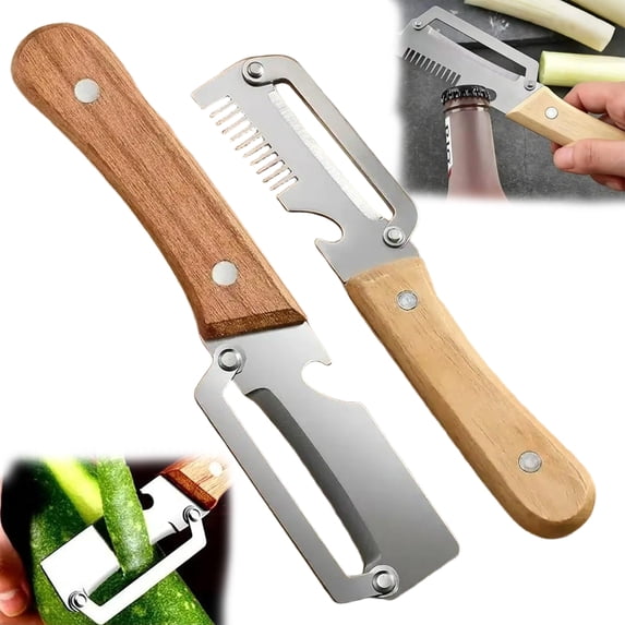2-Pack Multi-Functional Vegetable Peeler Set, 3-in-1 Stainless Steel ...