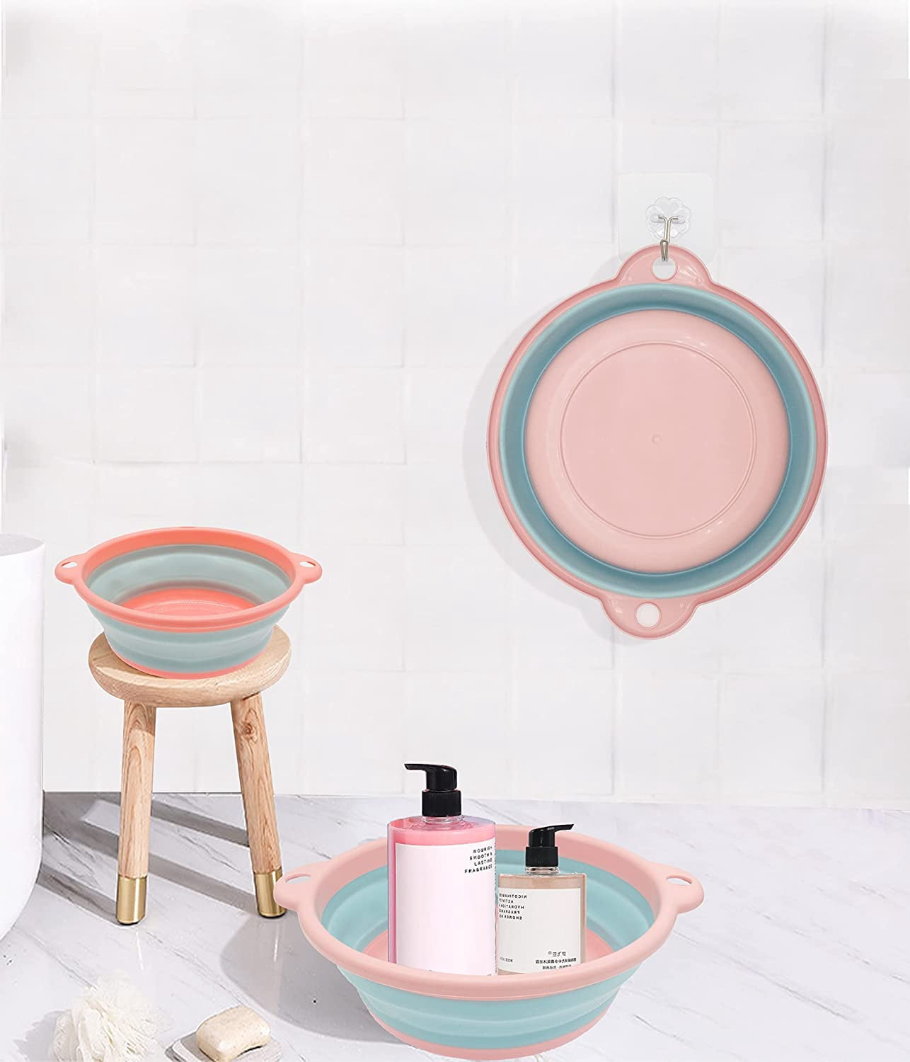 2 Pack Multi-Purpose Folding Collapsible Wash Basin(pink) - Walmart.com