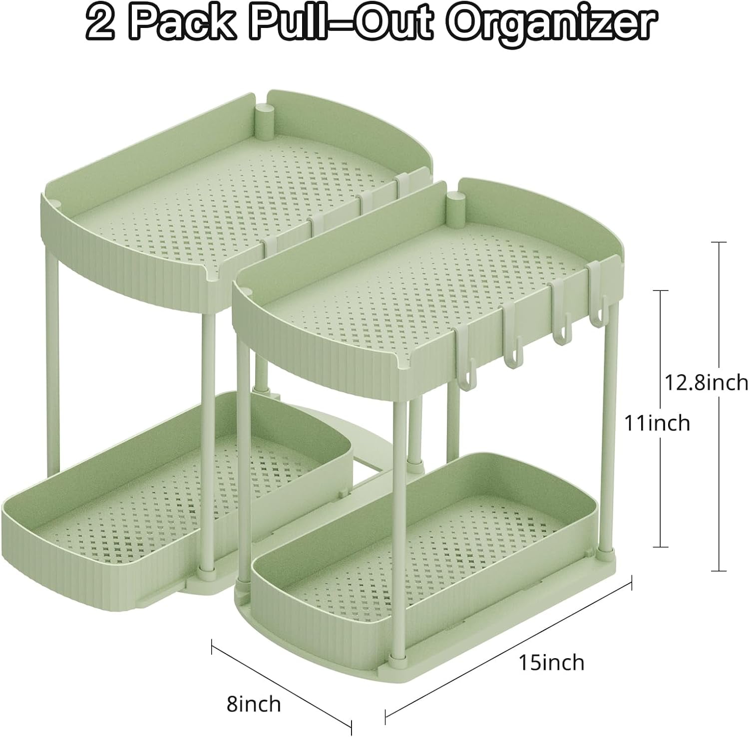 2 Pack Multi-Purpose Pull-Out Storage Organizers, Under Sink and ...