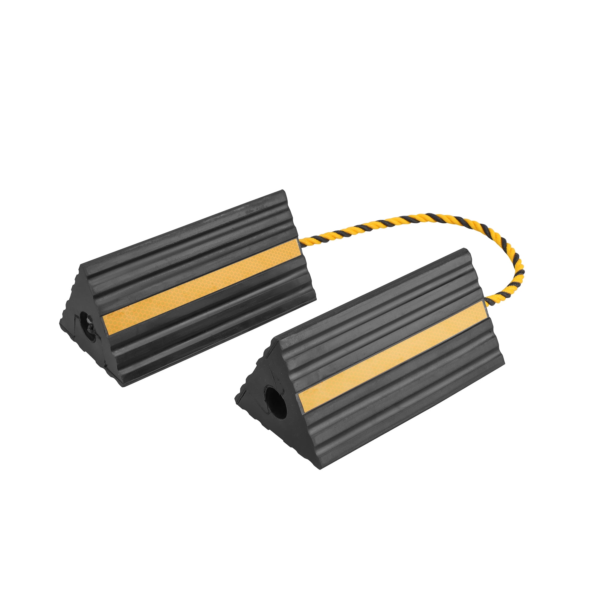 Bridgeland 2 Pack Heavy Duty Rubber Wheel Chocks, Three Sided, Multi ...