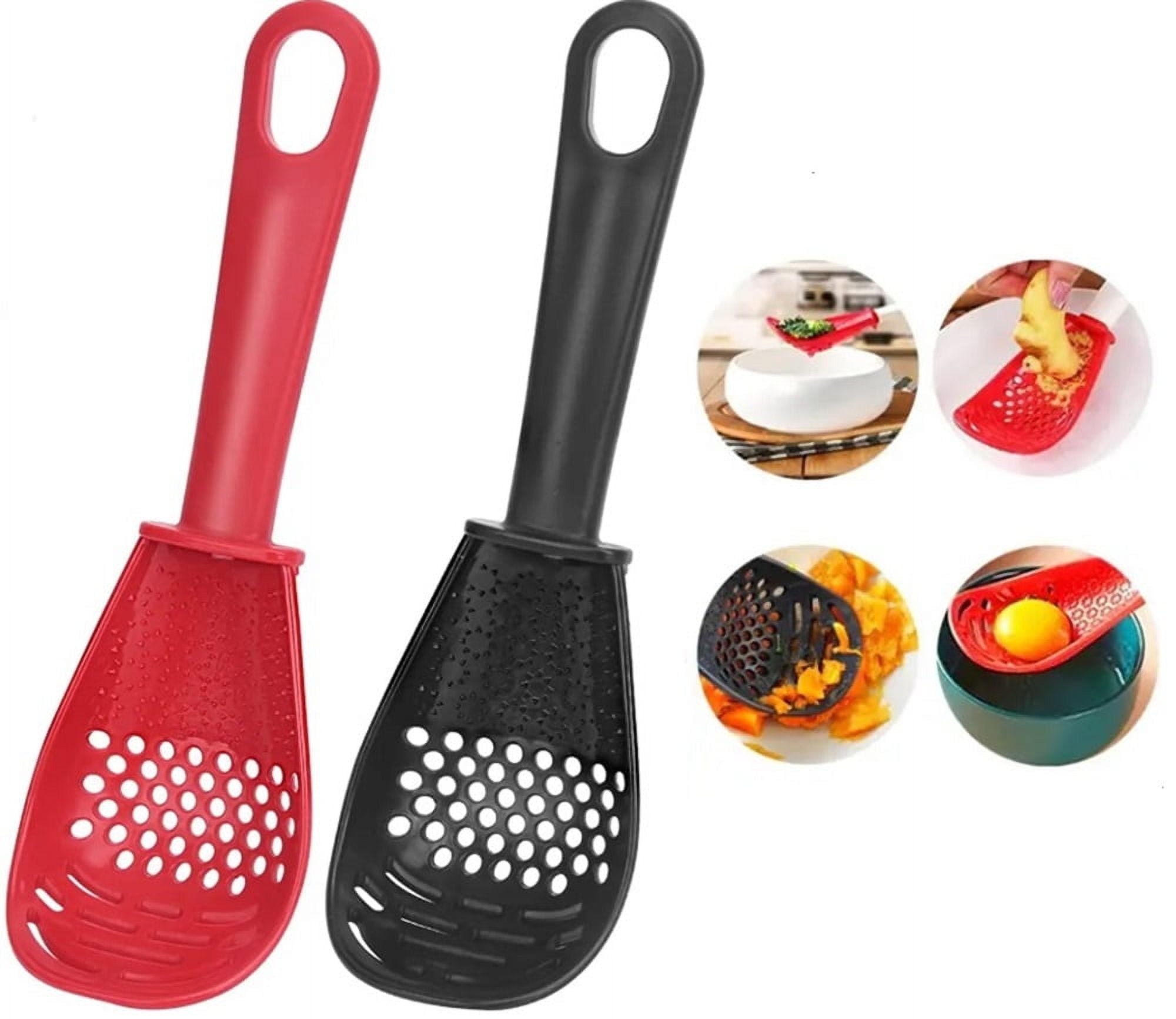2-Pack Multifunctional Cooking Spoon Strainers – Heat-Resistant Spatula ...