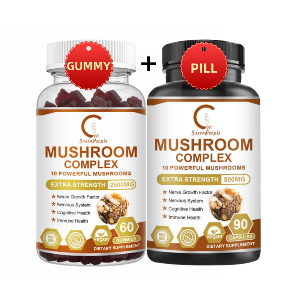 (2 Pack)Mushroom Complex Gummies 2500mg, 60 CT+Mushroom Complex ...