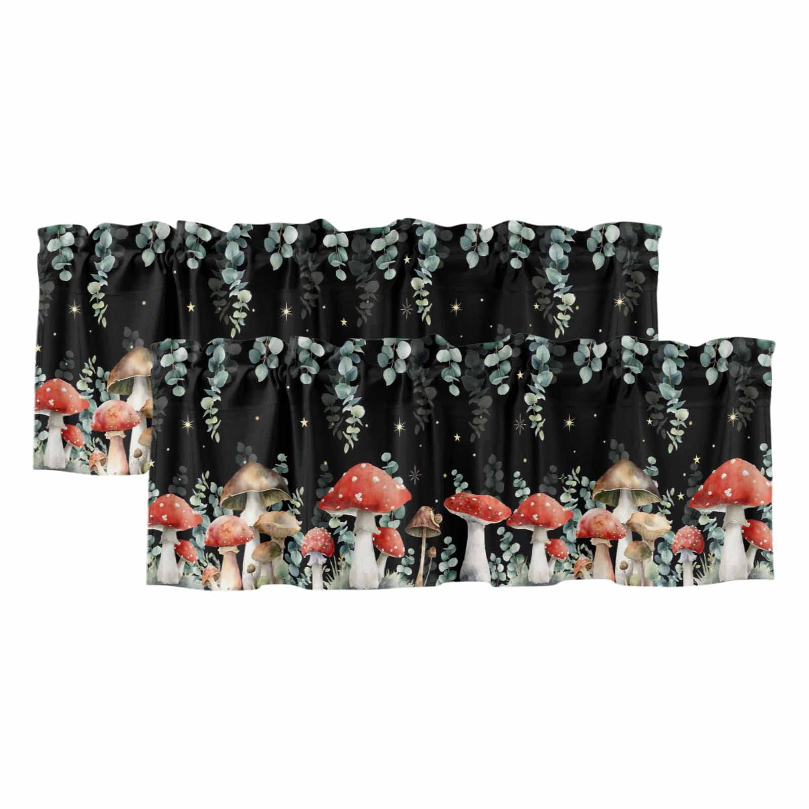 2 Pack Mushroom Valances for Windows Bedroom Living Room Window ...