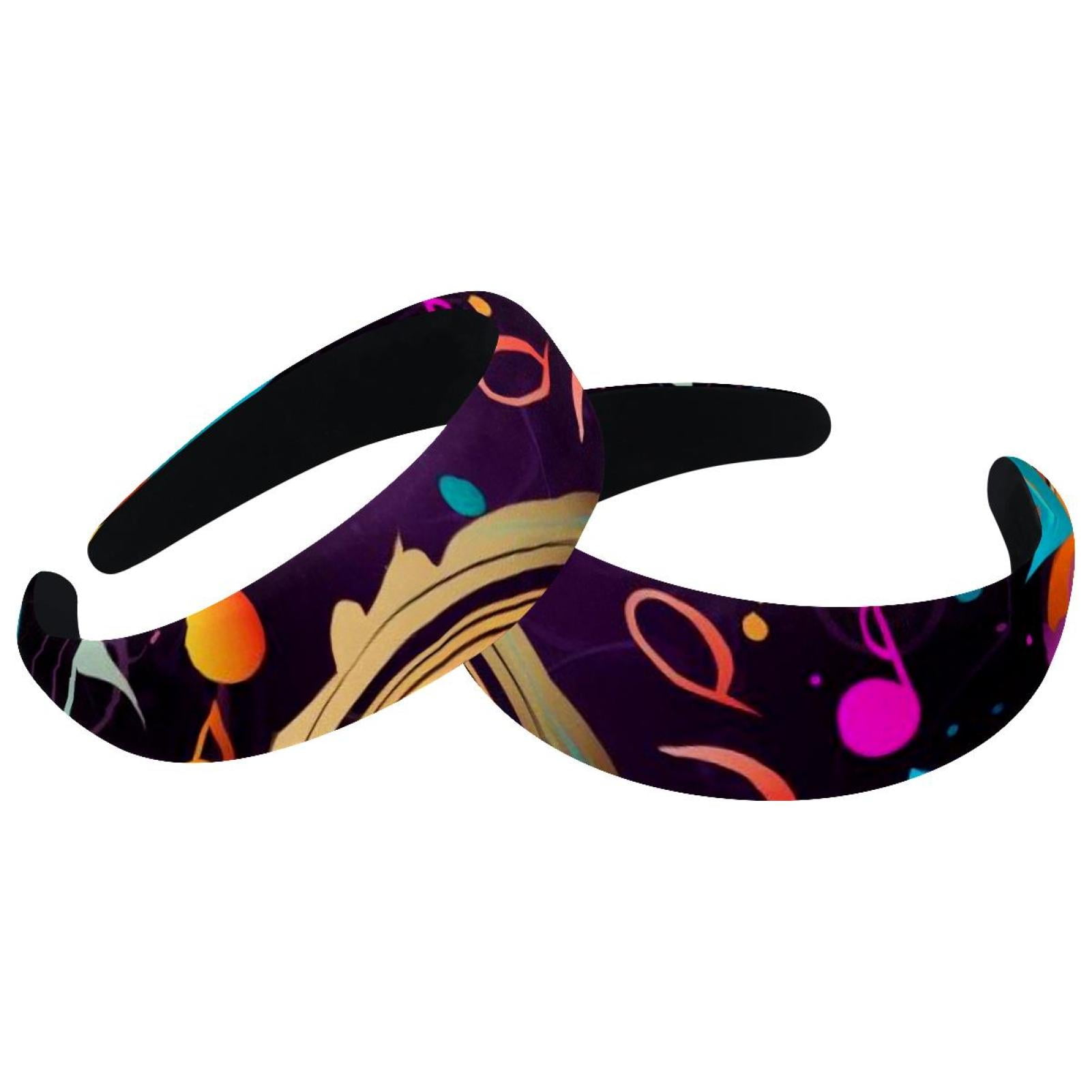 2 Pack Music Note Headbands -Wide Fashion Head Bands for Women and ...