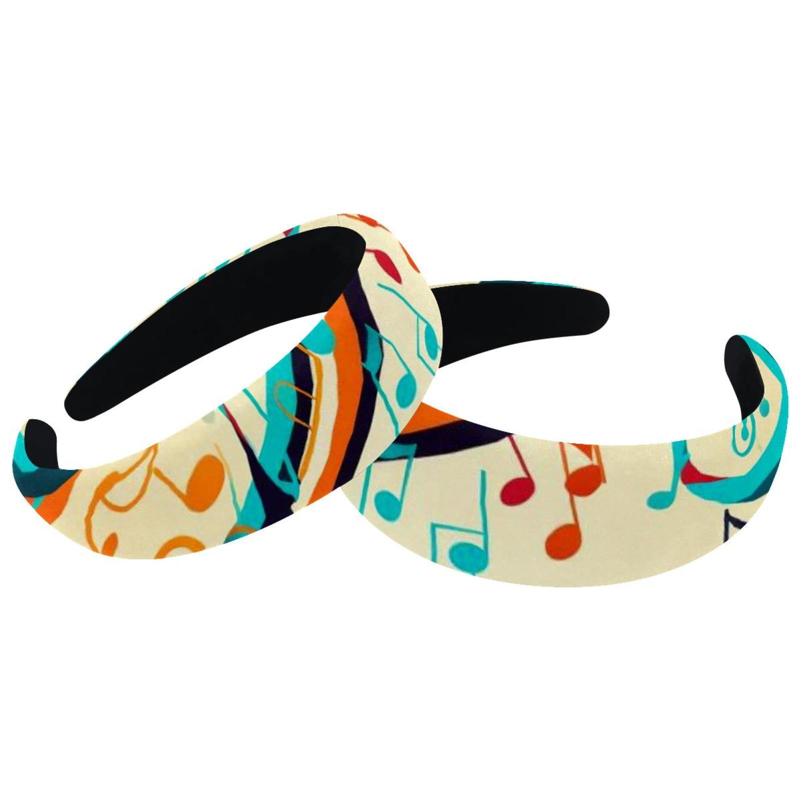2 Pack Music Note Headbands for Women Fashion Wide Headband Yoga ...