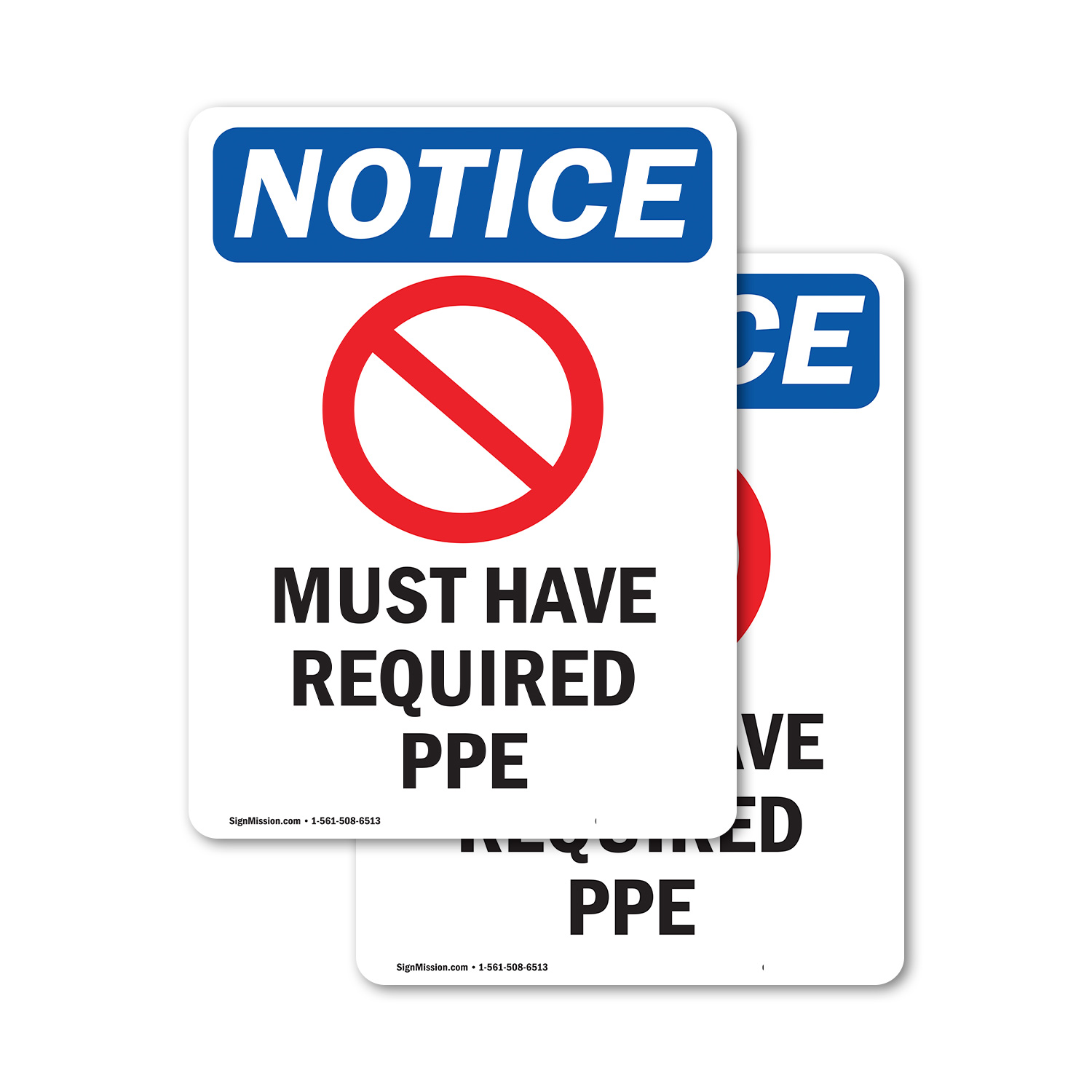 (2 Pack) Must Have Required PPE Sign - Walmart.com