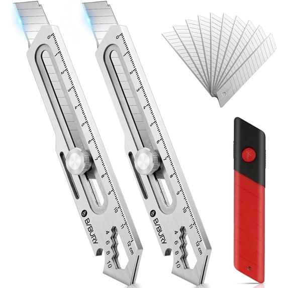 2 Pack Mutipurpose Utility Knife, Heave Duty Full Stainless Steel ...