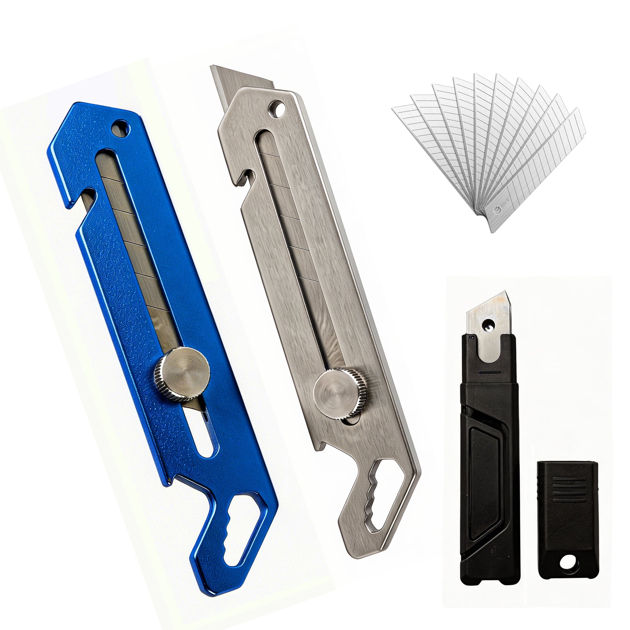 2 Pack Mutipurpose Utility Knife, Heave Duty Full Stainless Steel ...
