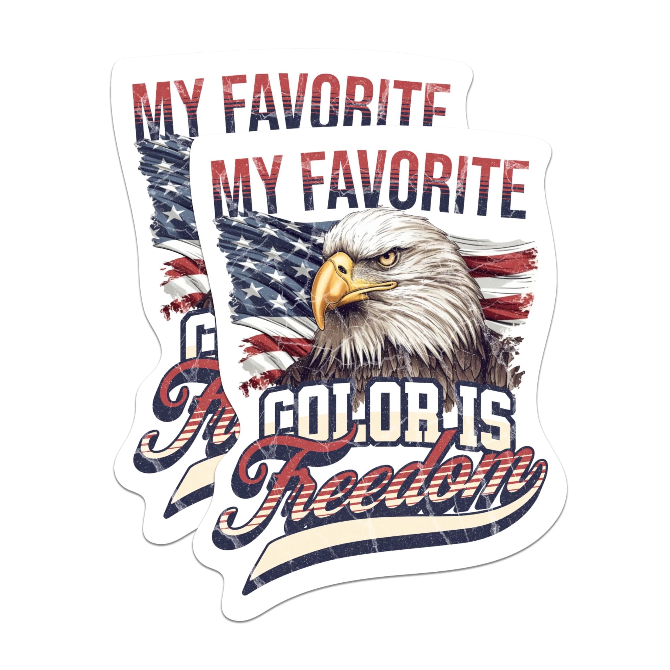 (2 Pack) My Favorite Color is Freedom Stickers - American USA Patriotic ...