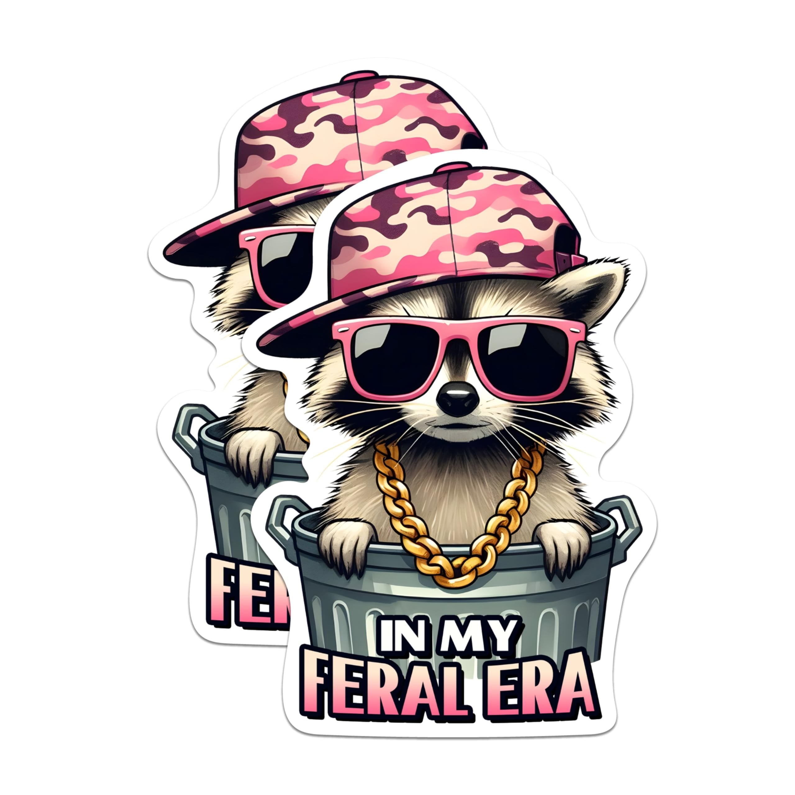 (2 Pack) in My Feral Era Stickers - Funny Cute Possum Animal Sticker ...