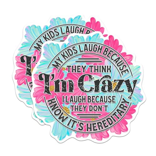 (2 Pack) My Kids Laugh Because They Think I'm Crazy Magnets - Funny ...