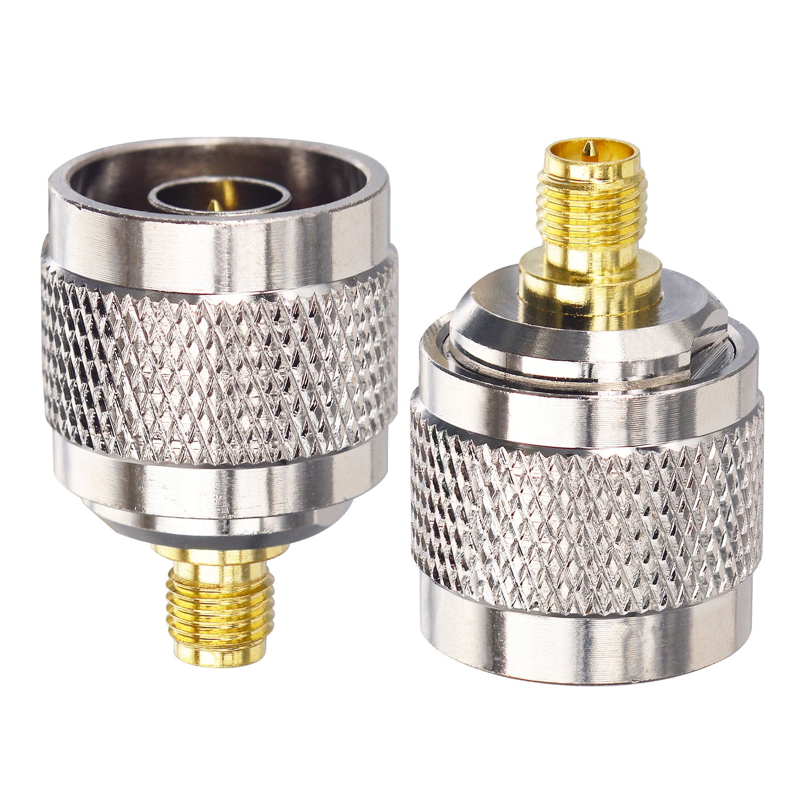 2-Pack N Male to RP-SMA Female Connector RF Coax Coaxial Adapter Reverse Polarity SMA to N Type ...