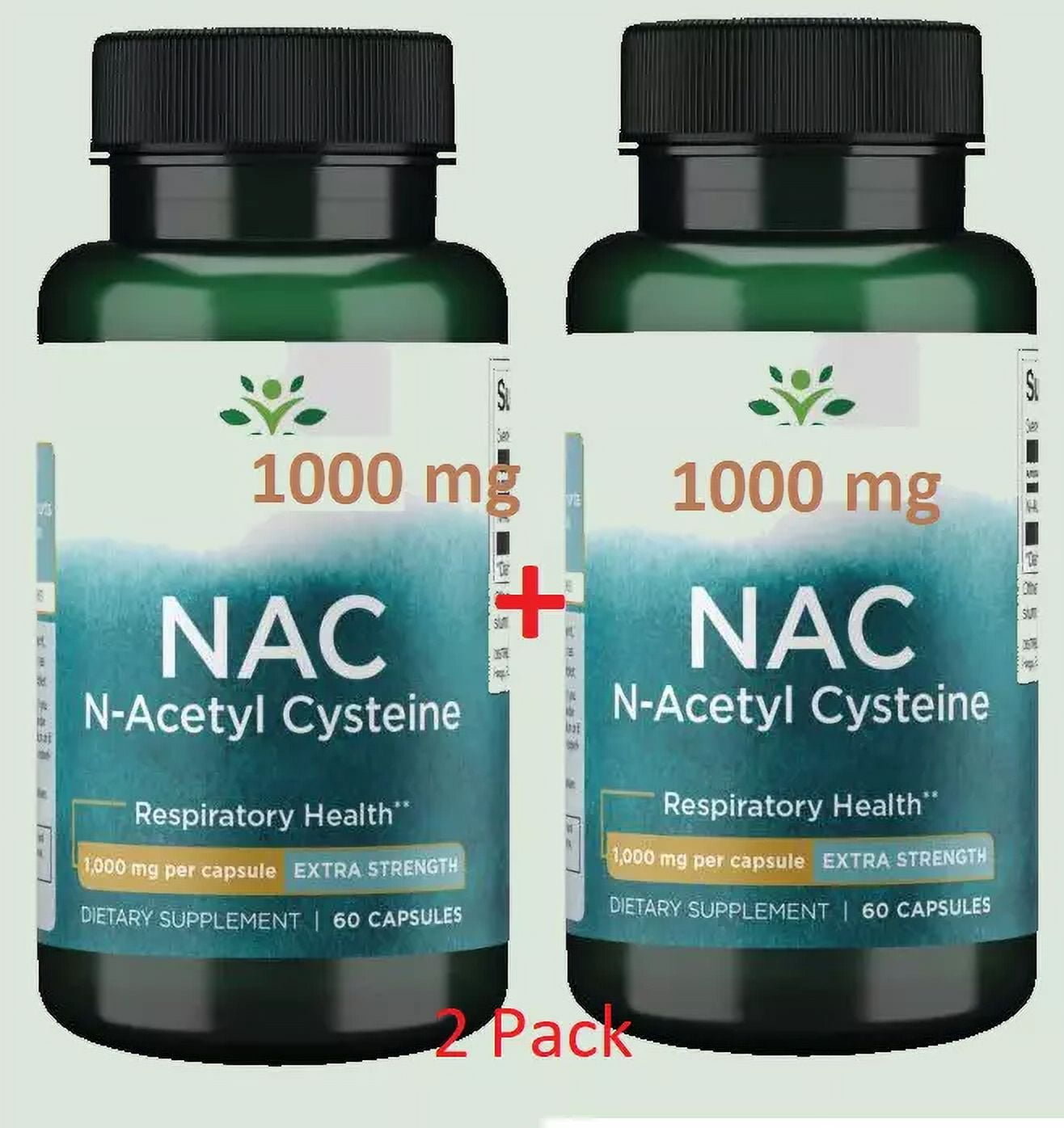 2_Pack_NAC_N-Acetyl-Cysteine_1000_mg_Free_Radical_Protection ...