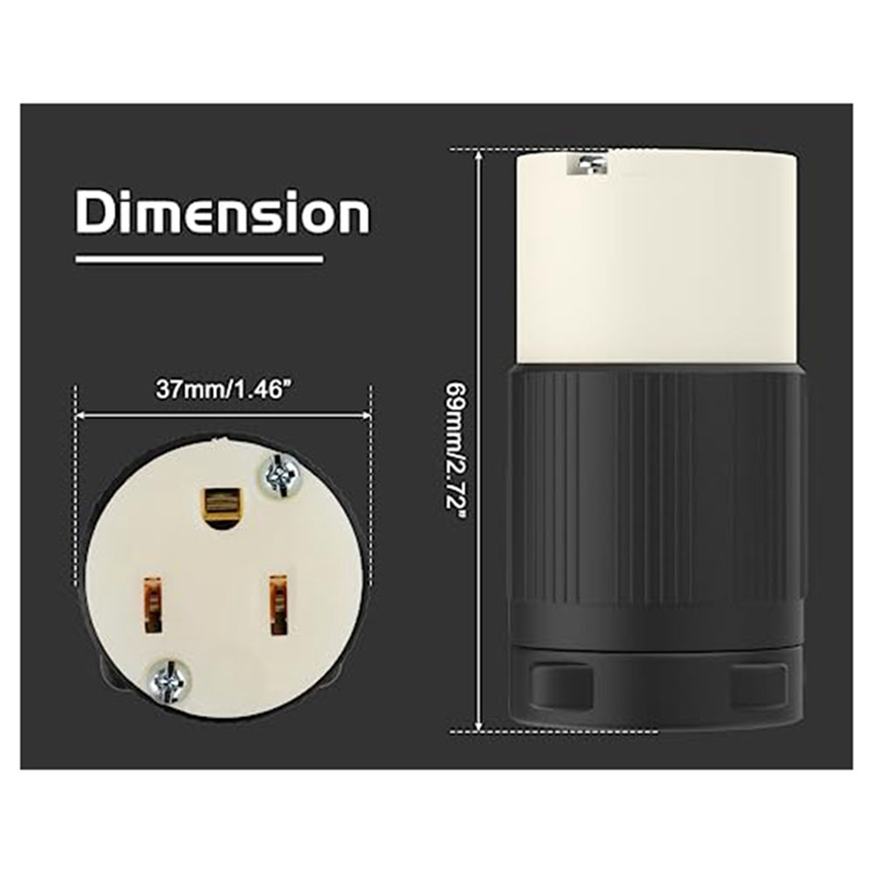 2-Pack NEMA 5-15R Cord Connector Receptacles Outlet Female Plug ...