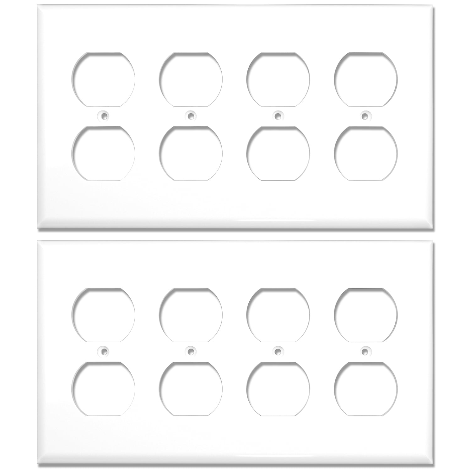 [2 Pack] NEU 4-Gang Duplex Receptacle Outlet Switch Cover Mid-Size Wall ...
