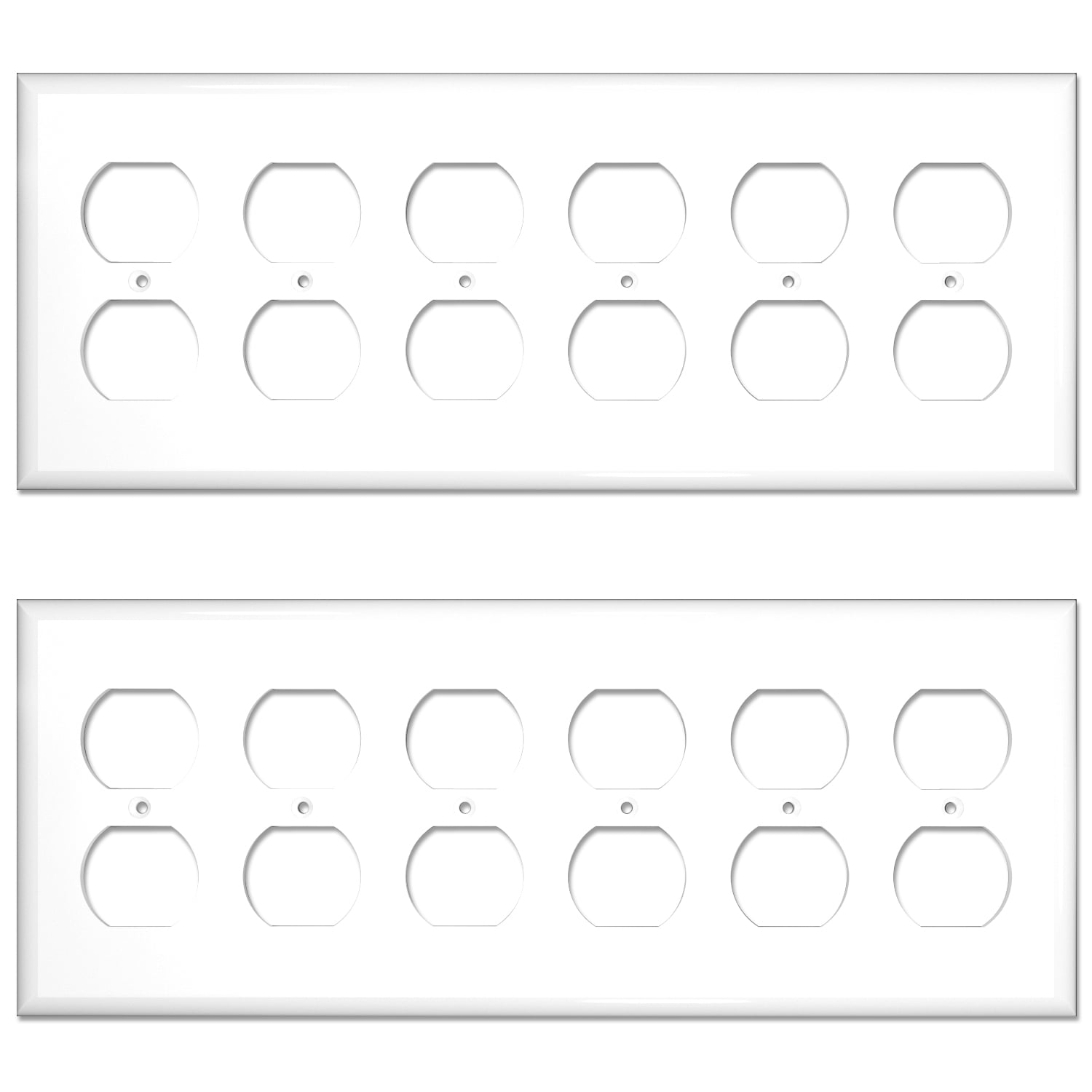 [2 Pack] NEU 6-Gang Duplex Receptacle Outlet Switch Cover Mid-Size Wall ...