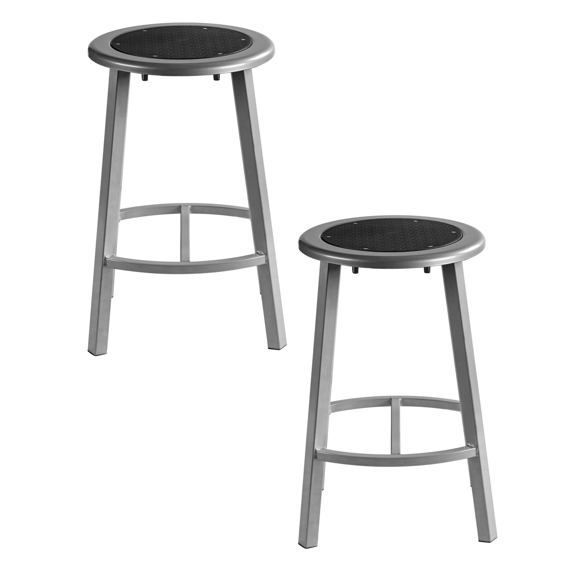 (2 Pack) NPS 24" Titan Stool Black Steel Seat Grey Frame - Walmart ...