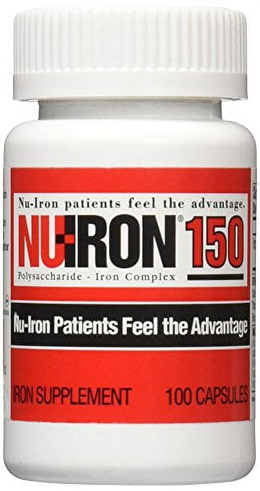 NU-Iron 150 MG High Absorption Elemental Iron Supplement, 2 Pack of 100 ...