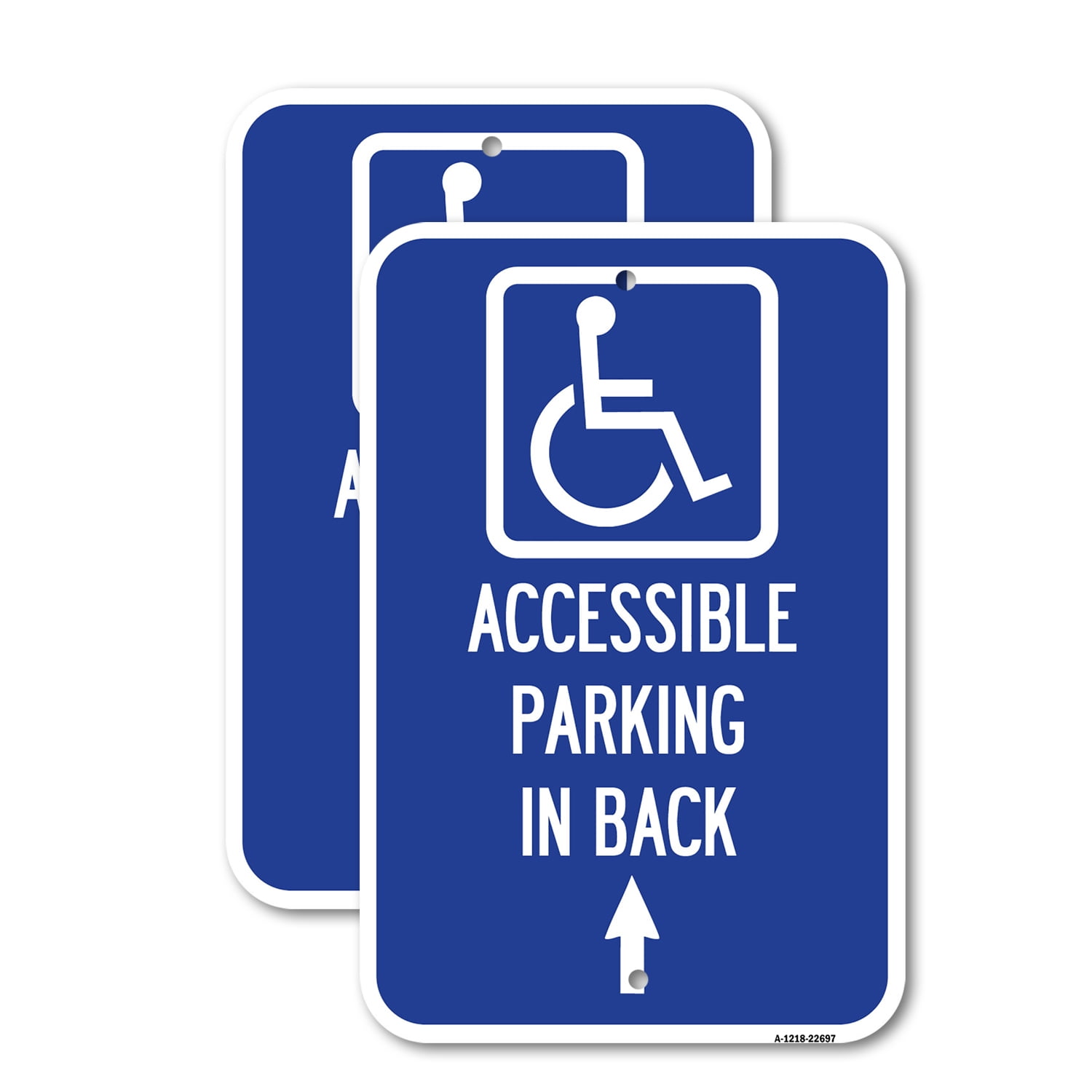 (2 Pack) With NY - Approved Isa Symbol Accessible Parking on Up Arrow ...