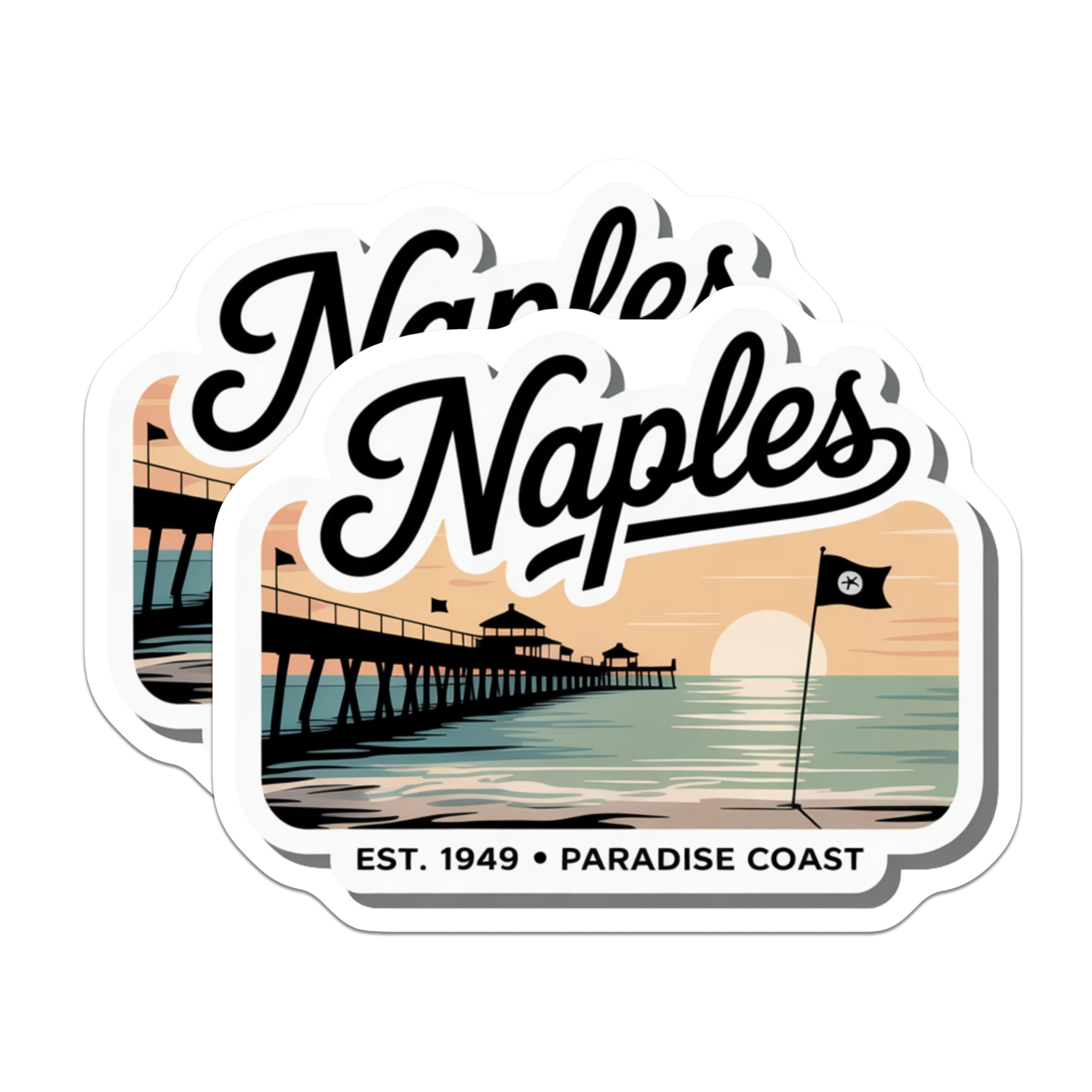 (2 Pack) Naples Florida Magnets - Paradise Coast Decor - Naples Pier ...