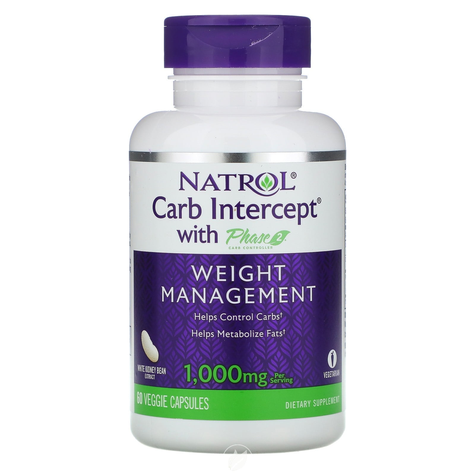 Natrol, Carb Intercept With Phase 2 Carb Controller, 1,000 Mg, 60 ...