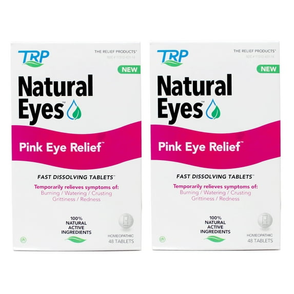 2 Pack - Natural Eyes Pink Eye Relief Fast Dissolving Tablets ...