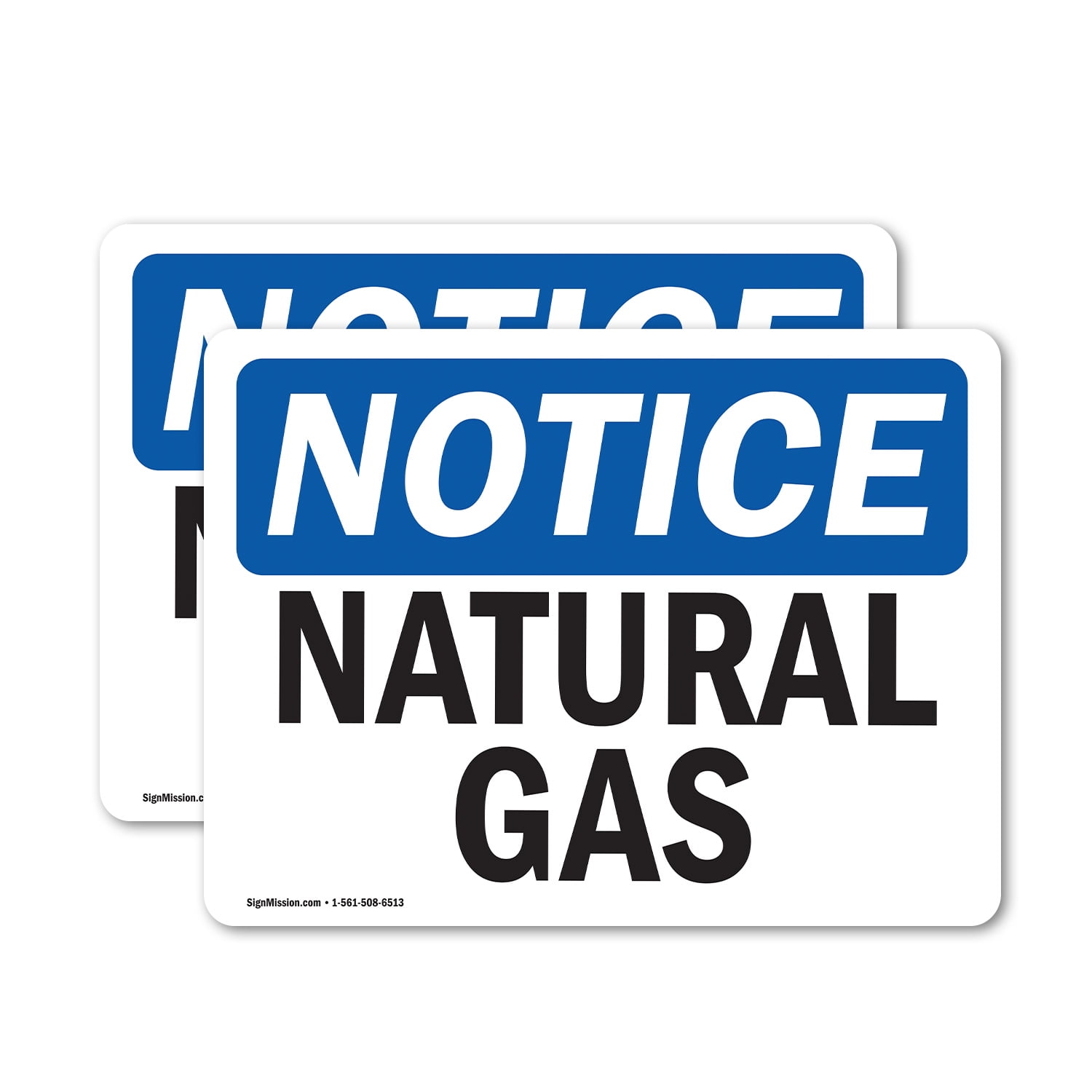 (2 Pack) Natural Gas OSHA Notice Sign 10 Inch X 7 Inch Vinyl Label ...