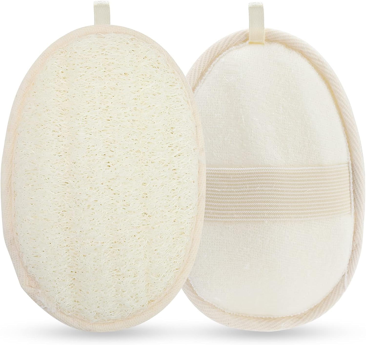 2 Pack Natural Loofah Sponge Exfoliating Body Scrubbers Eco Friendly