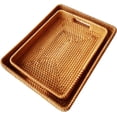 2 Pack Natural Rattan Serving Trays with Handles – Handwoven ...