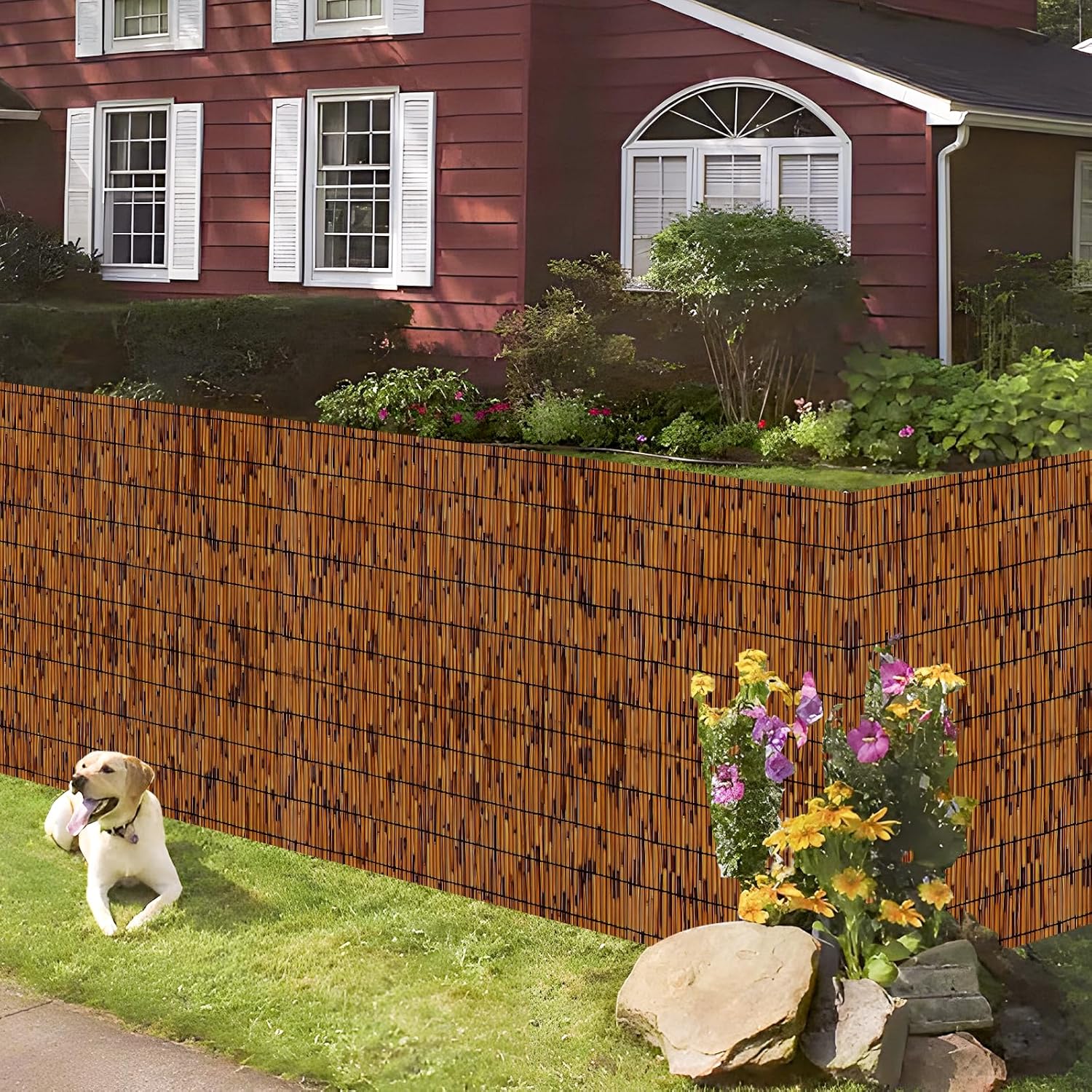 2 Pack Natural Reed Fence,4FT X 16.4FT Bamboo Fencing Privacy Reed ...