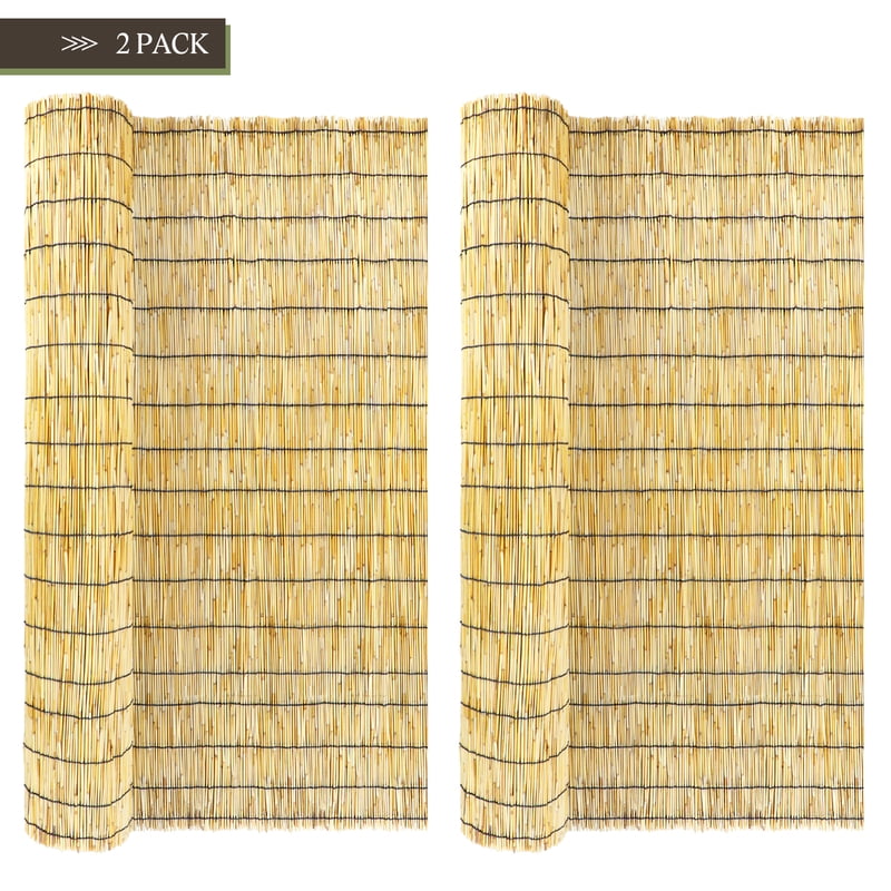 2 Pack Natural Reed Fencing Roller Blind,Eco-Friendly Reed Fence ...
