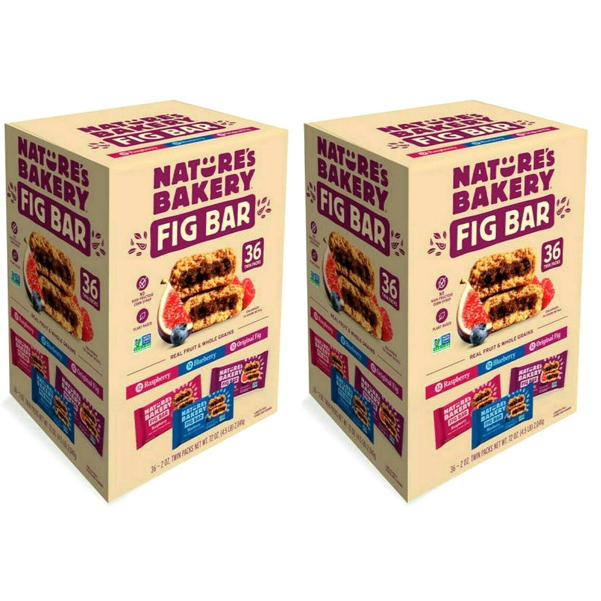 2 Pack | Nature Bakery's Fig Bar Variety Pack (36 Count) - Walmart.com