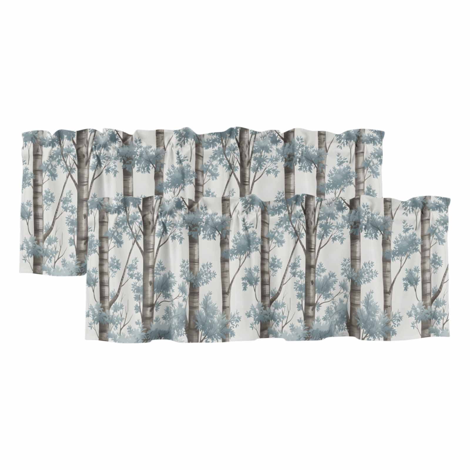 2 Pack Nature Forest Valances for Windows Bedroom Living Room Window ...