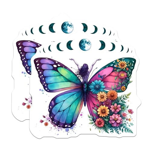 (2 Pack) Nature Inspired Magnet - Floral Butterfly Design - 5" On ...