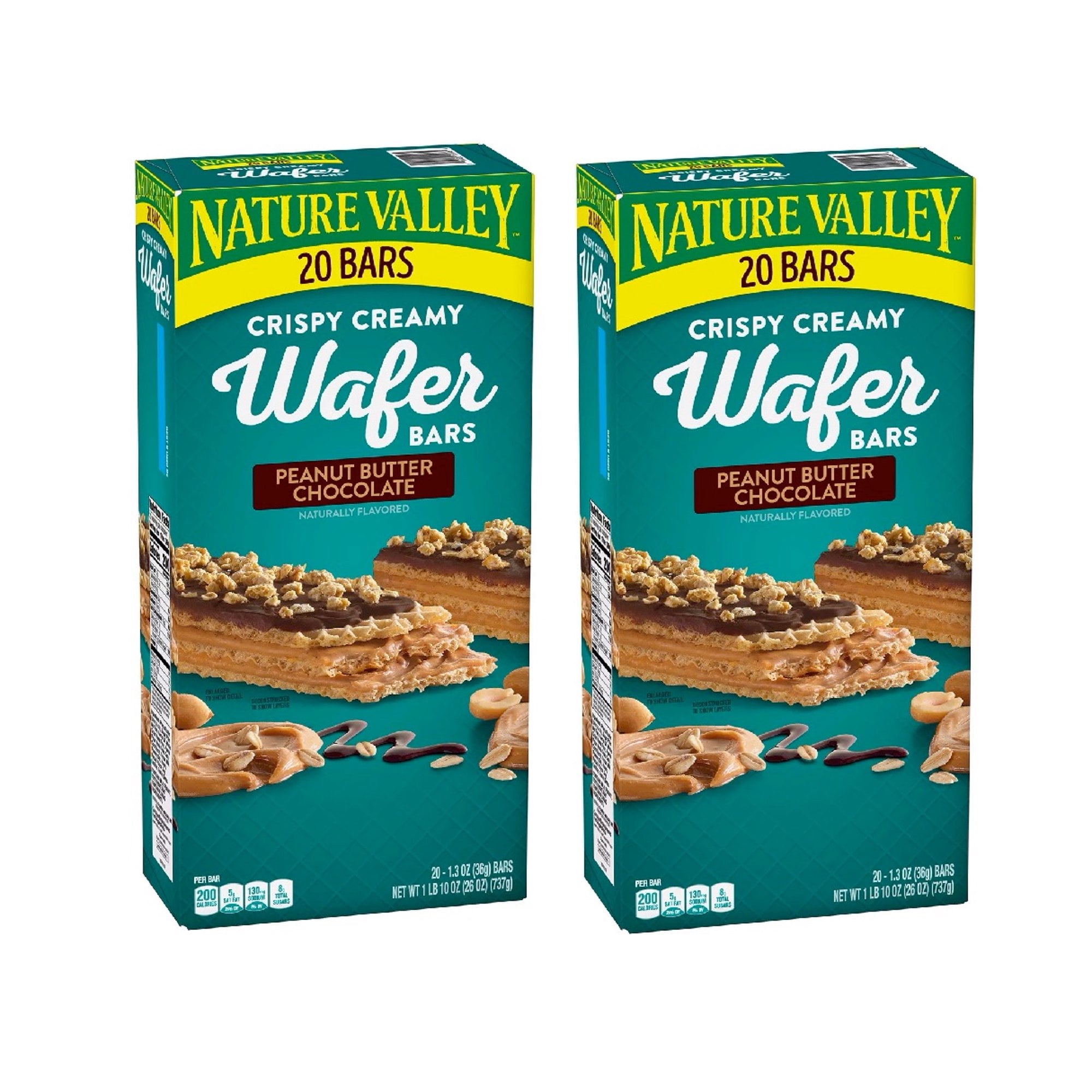 Nature Valley Peanut Butter Chocolate Wafer Bar, 2 Pack (20 ct ...