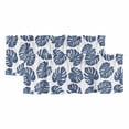 2 Pack Navy Blue Monstera Leaf Valance for Window Summer Tropical ...