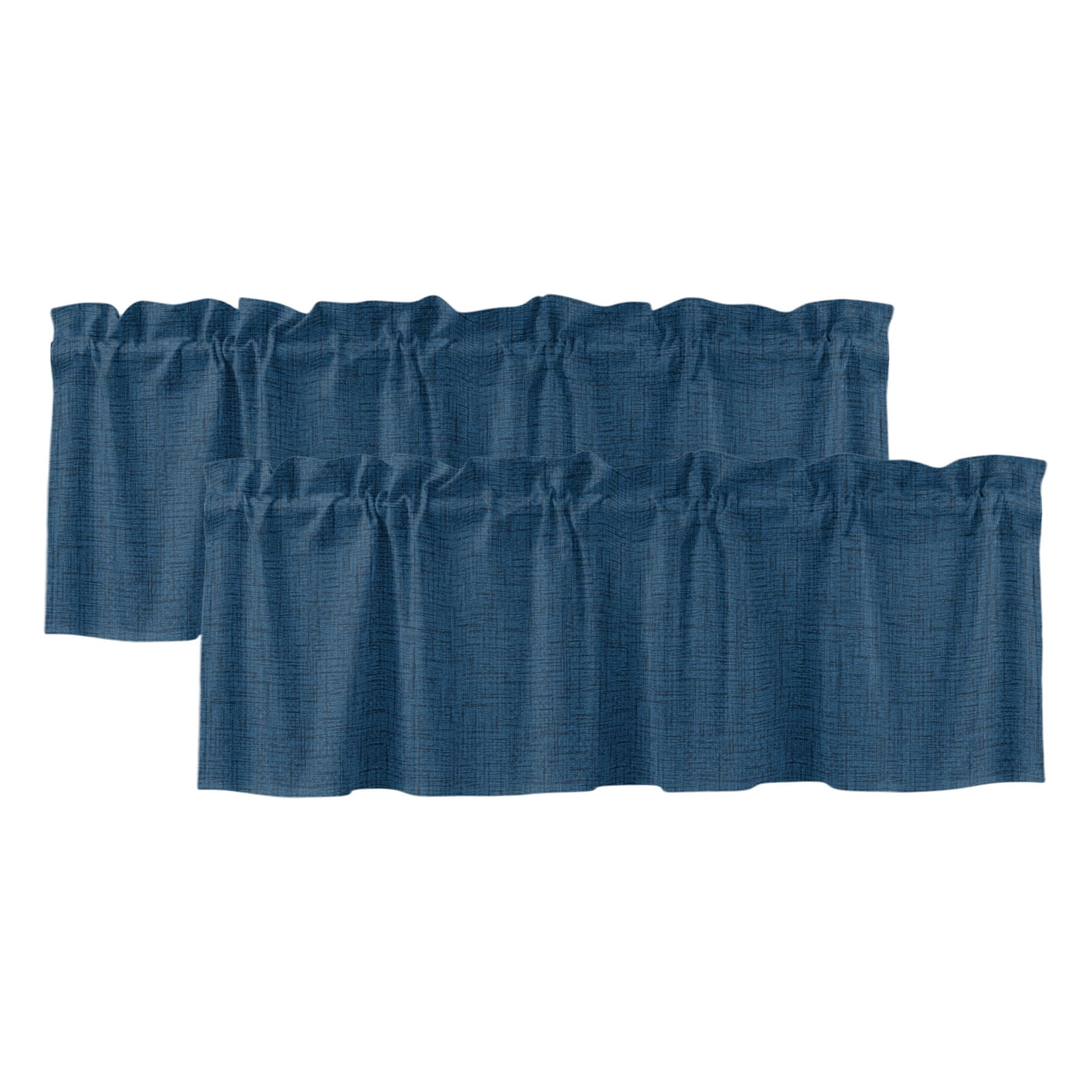 2 Pack Navy Blue Solid Valance for Window Minimalist Cloth Deep Blue ...