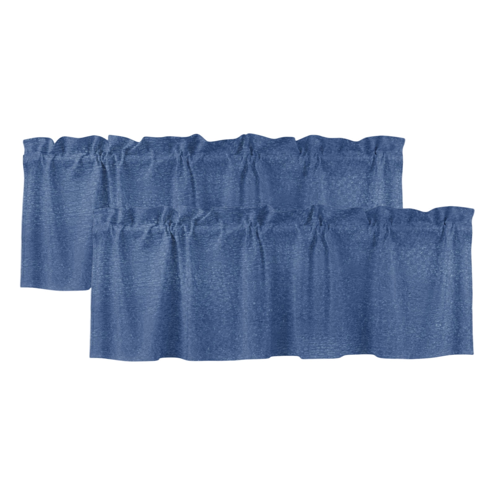 2 Pack Navy Blue Valance for Window Natural Solid Color Organic ...