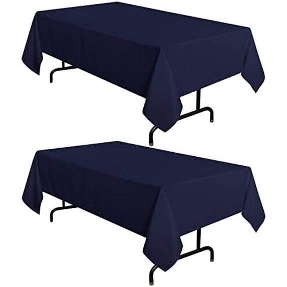 2 Pack Navy Tablecloth 60 x 120 Inch, Rectangle 8 Feet Table Cloth ...