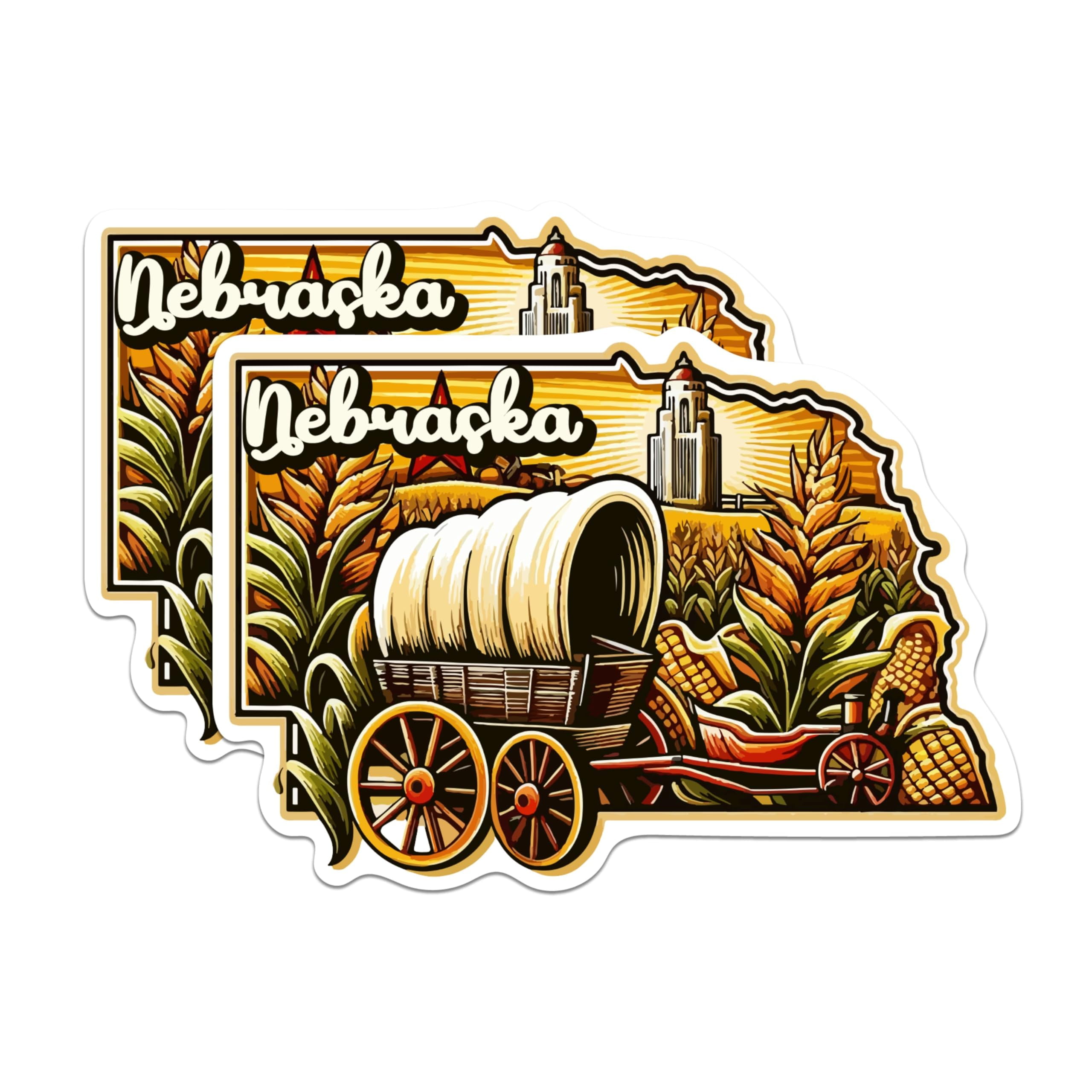 (2 Pack) Nebraska State Shape Stickers - NE State Sticker - Choose from ...
