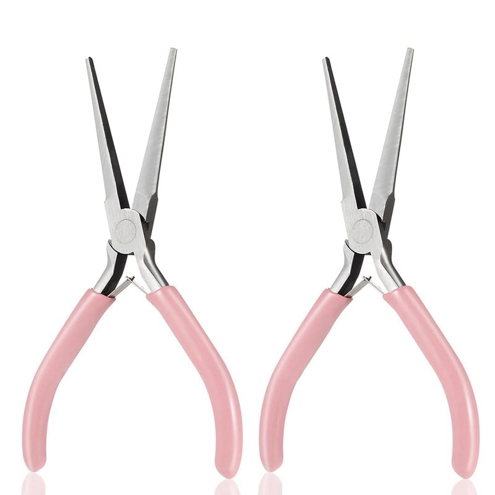 2 Pack Needle Nose Pliers, 6 Inch Long Nose Pliers Flat Nose Jewelry ...