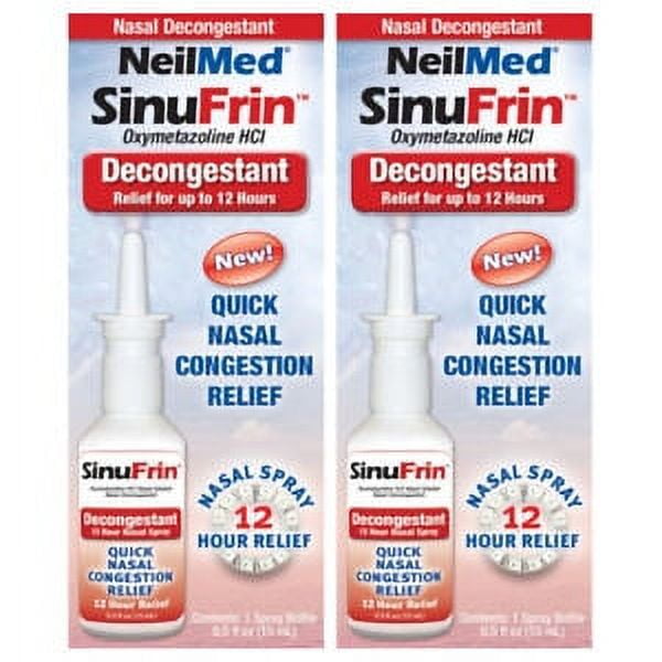 2 Pack - NeilMed SinuFrin Nasal Decongestant Spray 15mL (0.5fl oz) Each ...