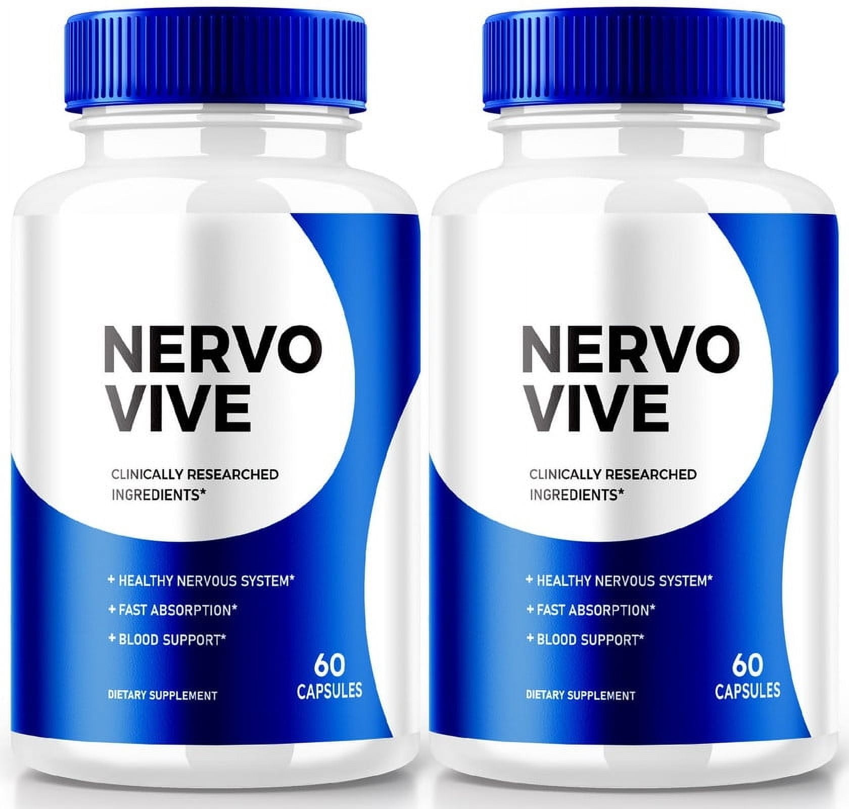 (2 Pack) NervoVive Capsules, Nervo Vive Nerve Health Support Pills, All ...