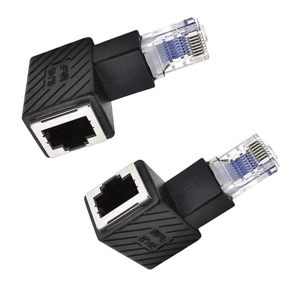 2 Pack Network RJ45 Extender, 90 Degree Upward Angle Ethernet LAN RJ45 ...